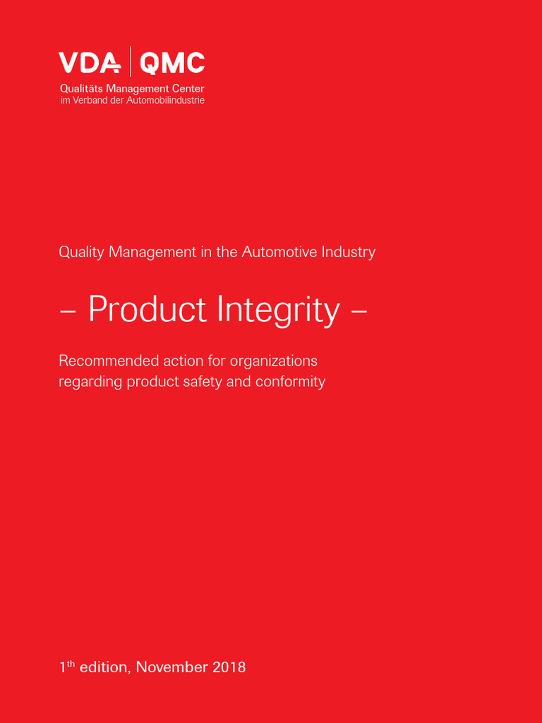 VDA Band Product Integrity | PDF