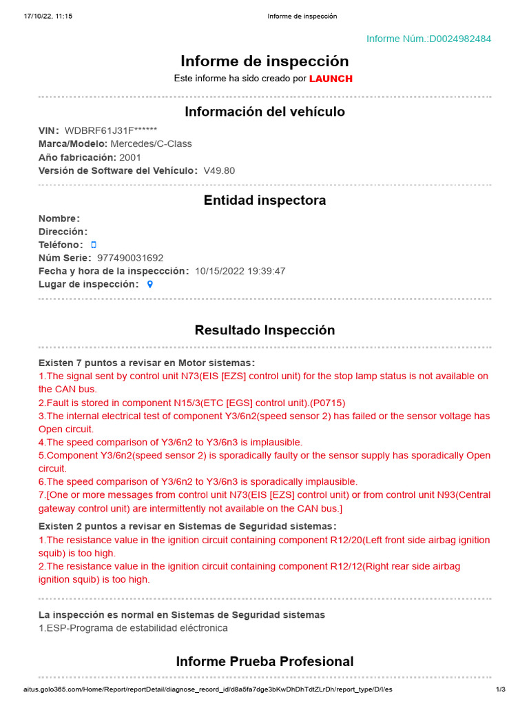 Informe de Inspección | PDF