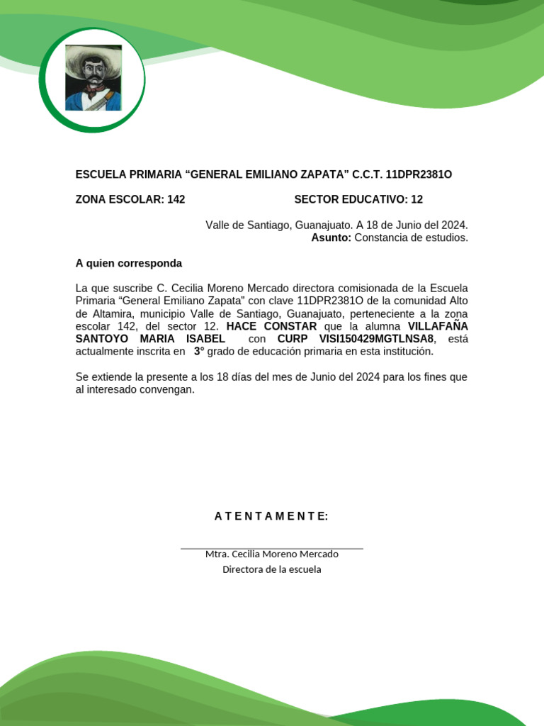 Constancia Formato | PDF | Ciencias sociales