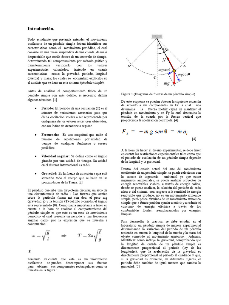 Introducción Bray Pendulo Fisico | PDF