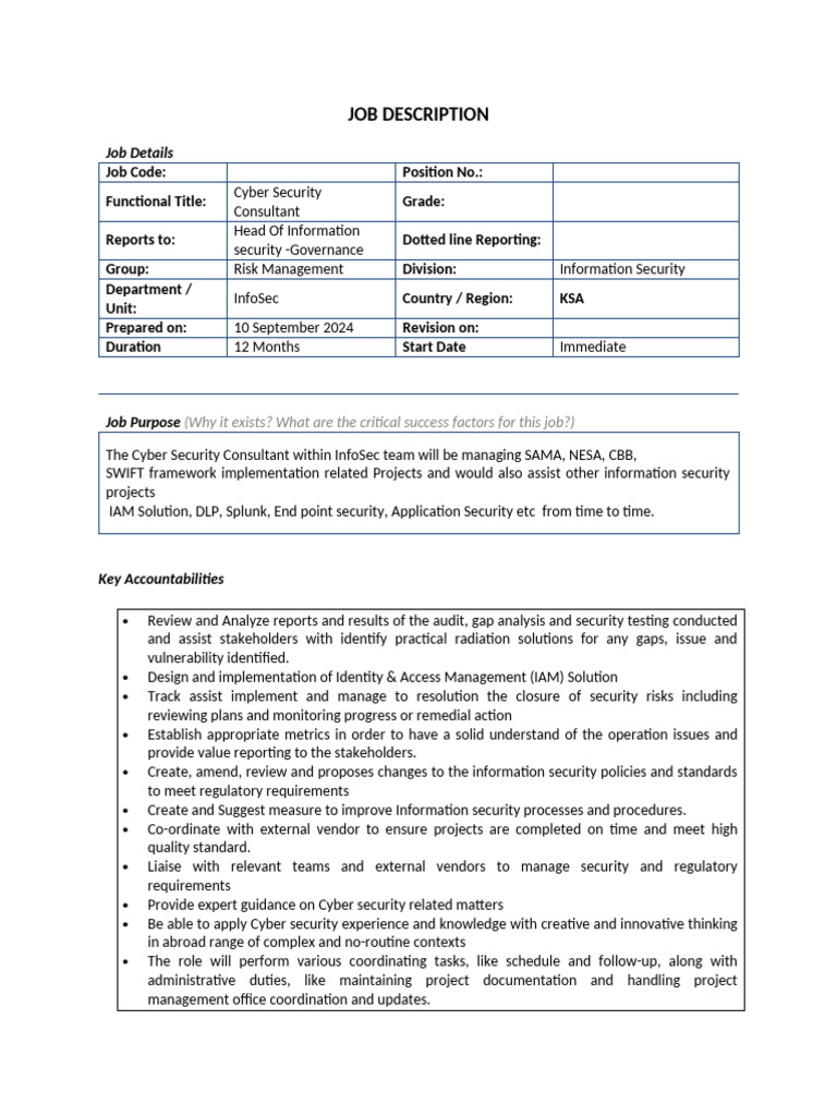 Job Description | PDF