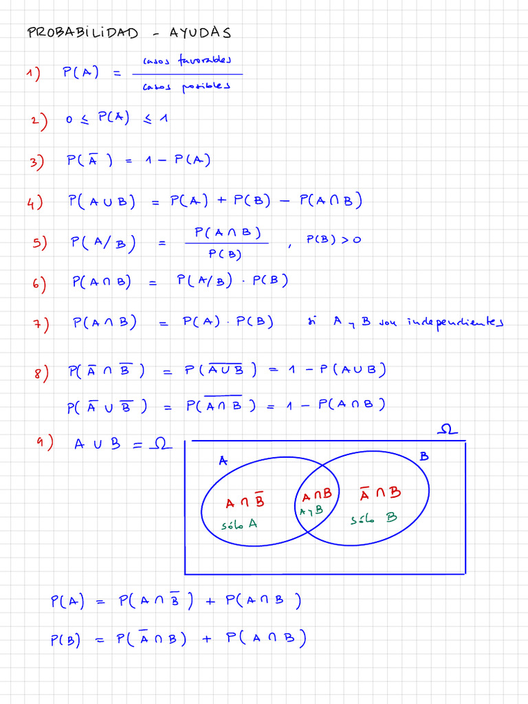 Fórmulas Probabilidad | PDF