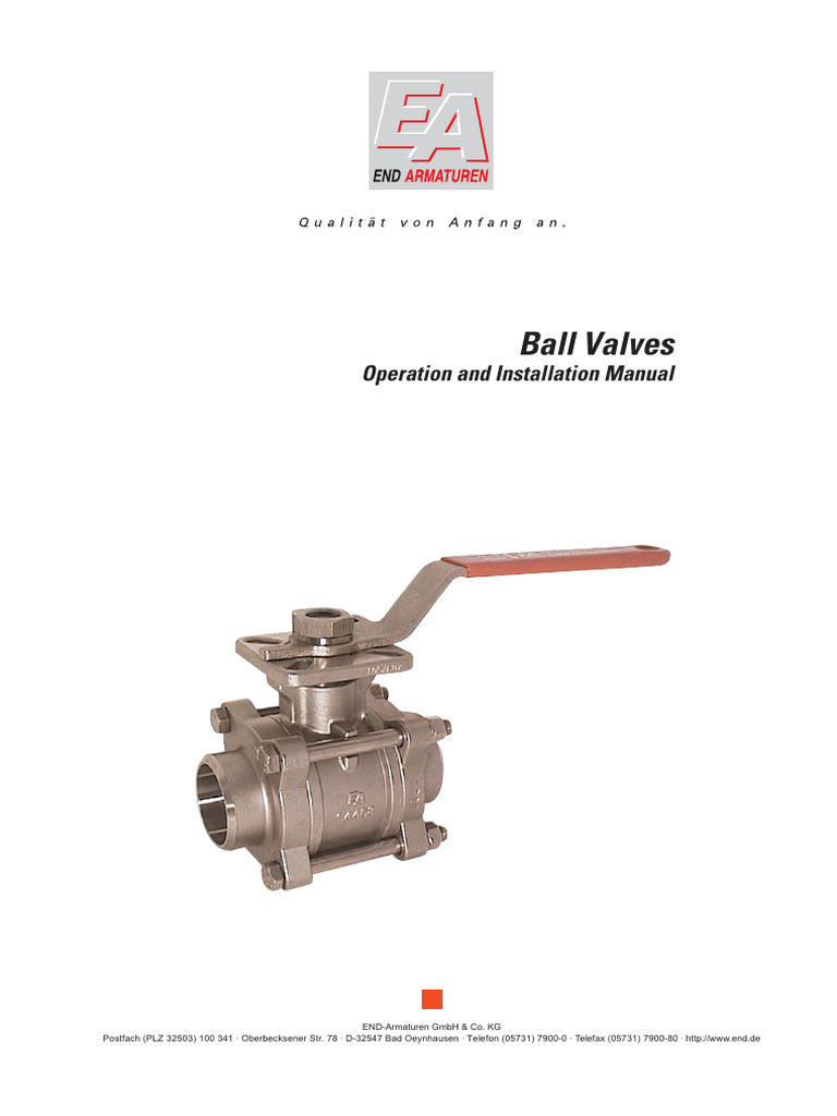 9.2 Operation and Installation Manual for Ball Valves | PDF