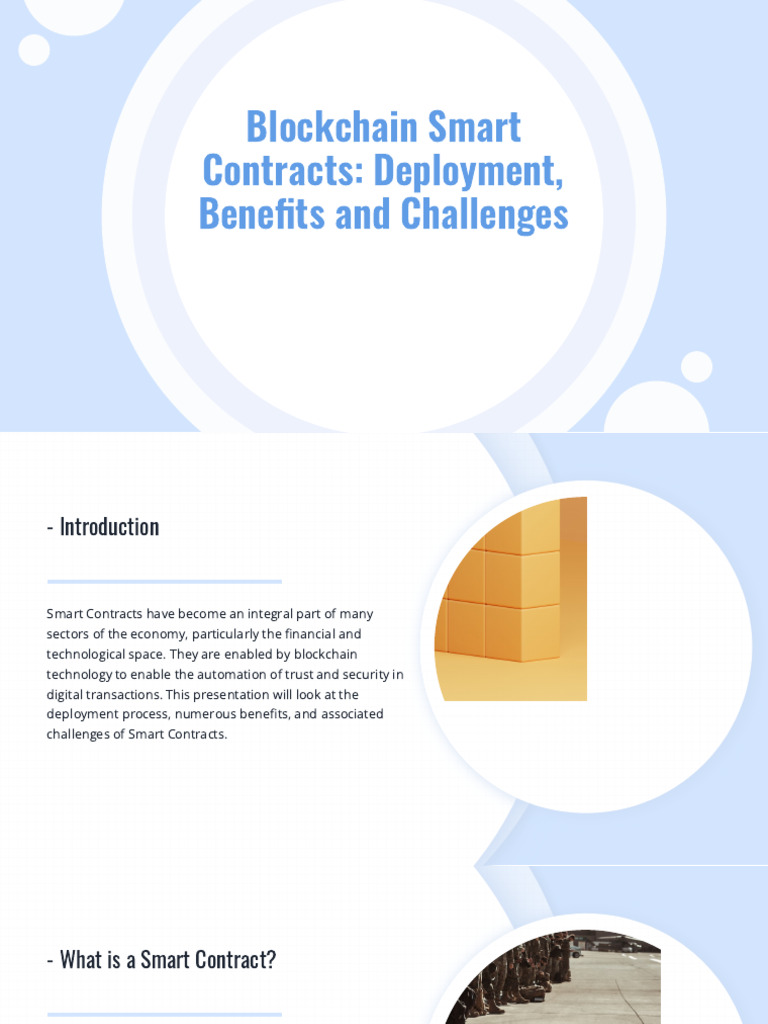 Blockchain Smart Contracts Deployment Benefits and Challenges | PDF