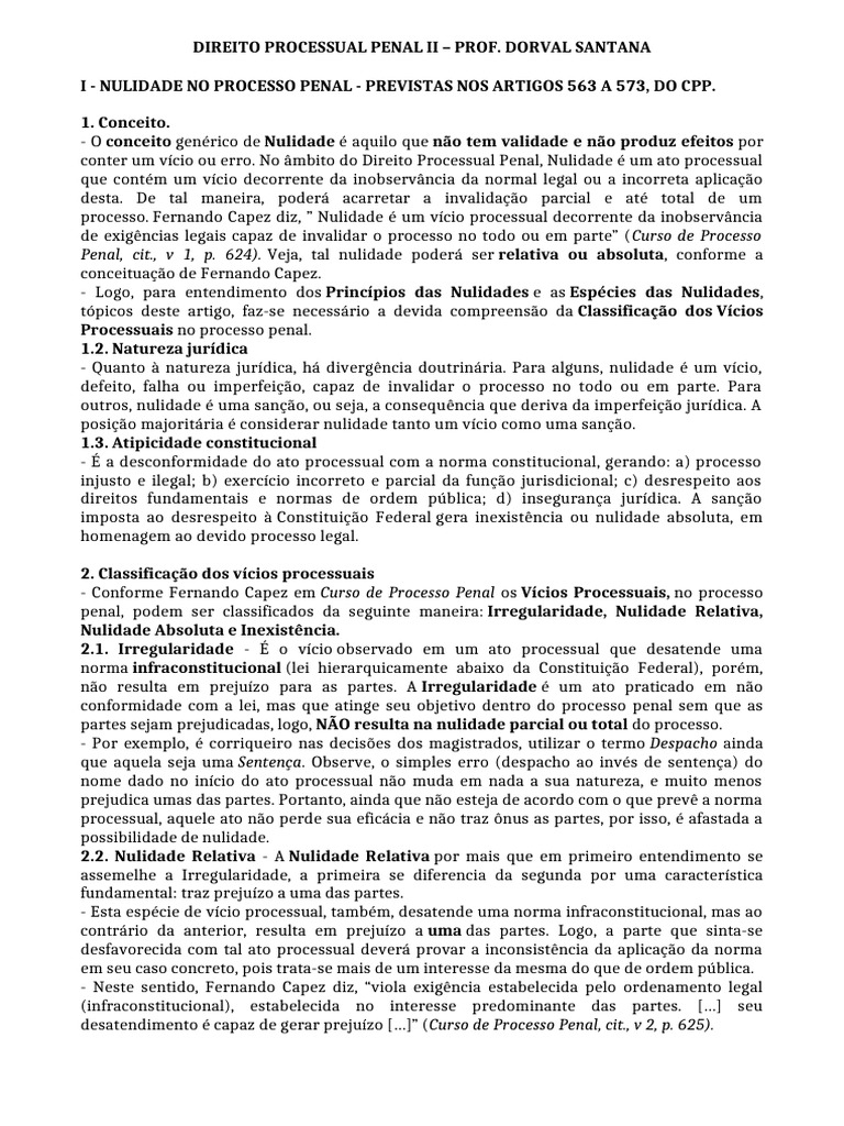 Aula - Nulidade e Recursosno Processo Penal | PDF