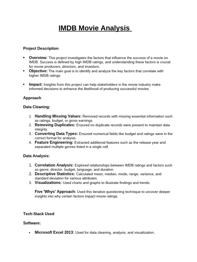 IMDB Movie Analysis | PDF