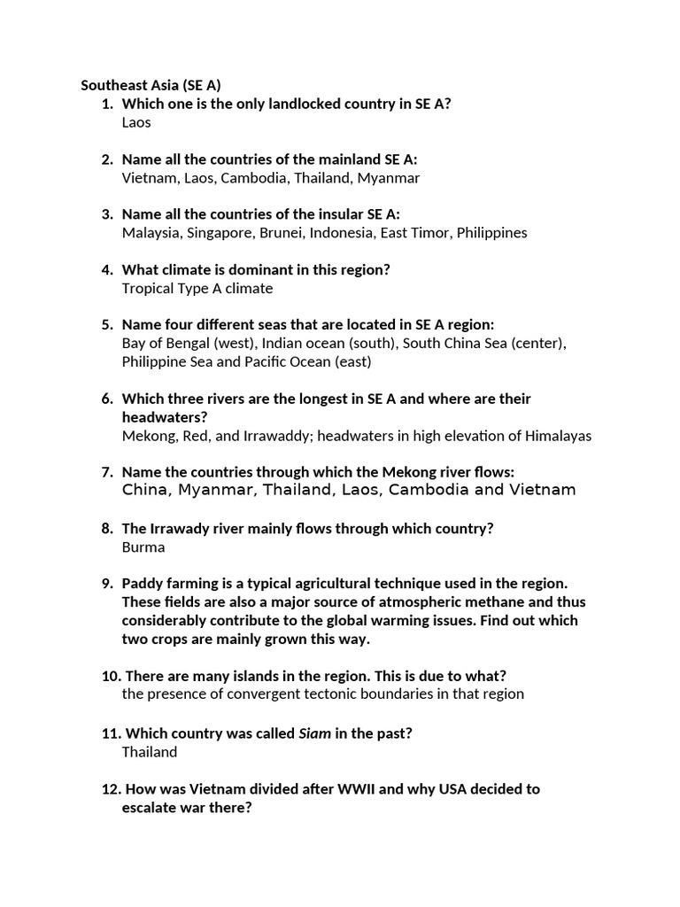 Southeast Asia | PDF