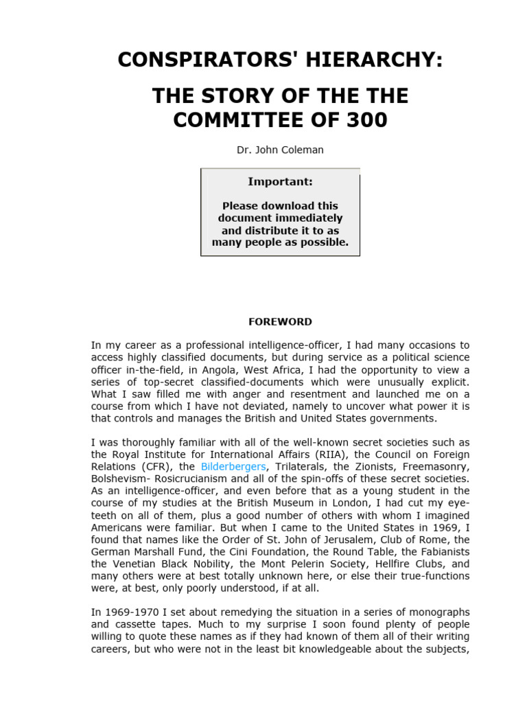 Conspirators Hierarchy The Story of The-1-125 | PDF