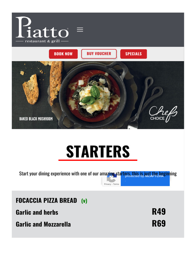 MENU - Piatto Restaurant & Grill | PDF