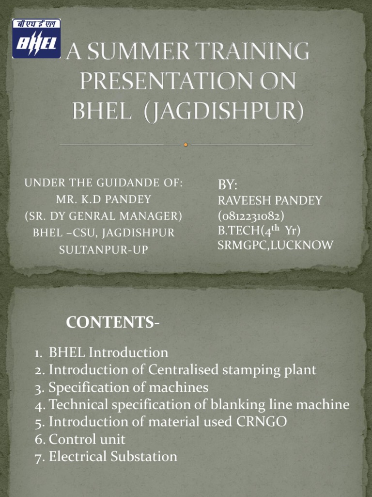 BHEL | PDF | Programmable Logic Controller | Electromagnetism