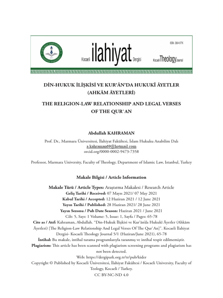 Din-Hukuk - Li - Kisi Ve Kur - N - Da Hukuk - Yetler (Ahk - M - Yetleri) (#934213) - 1756585 | PDF