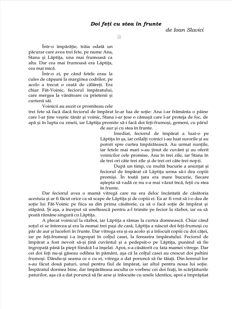 Dokumen - Tips - Doi Feti Cu Stea in Frunte 563a49d67da7a | PDF