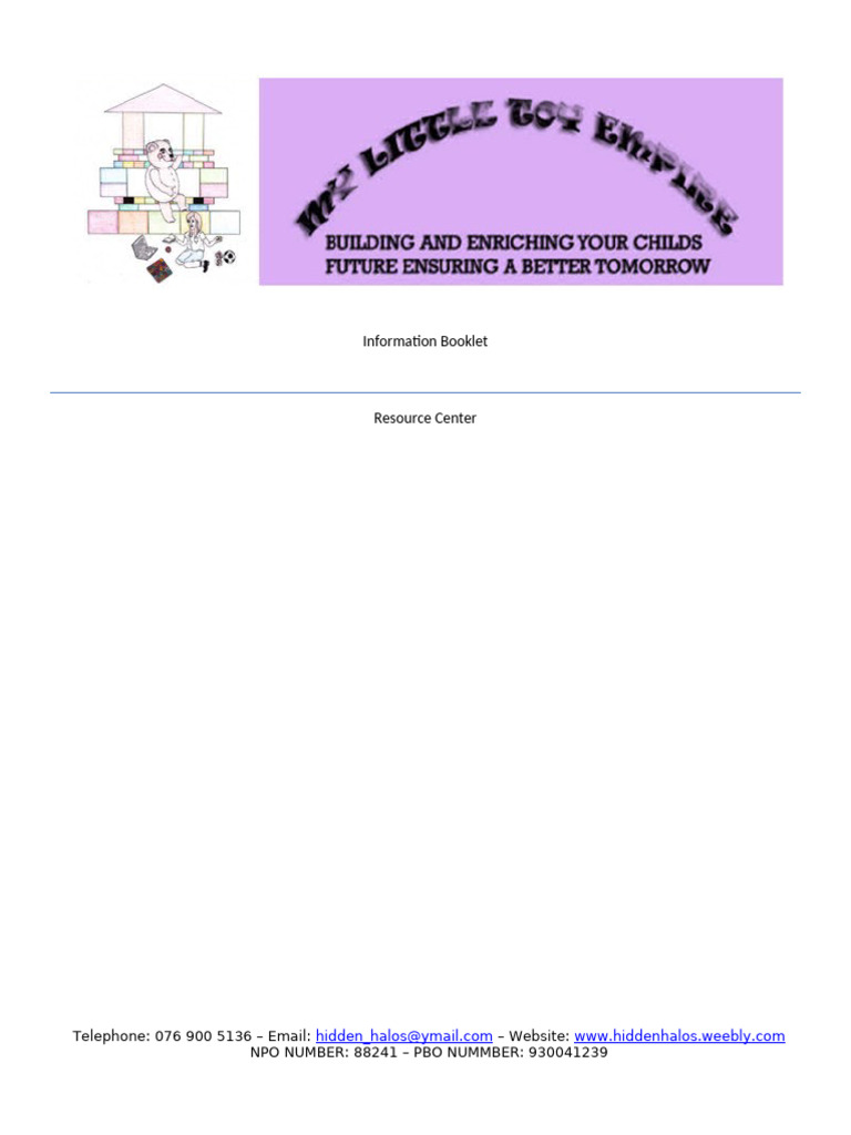 D061 MLTE - Creche Information Booklet | PDF