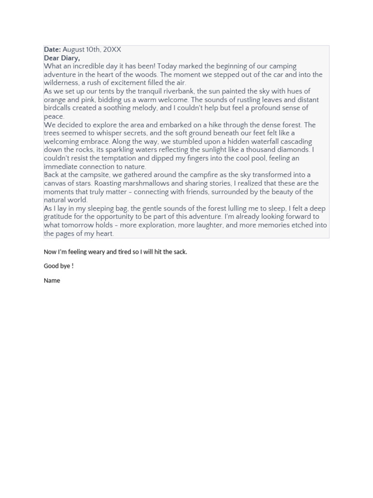 Diary Entry sample | PDF