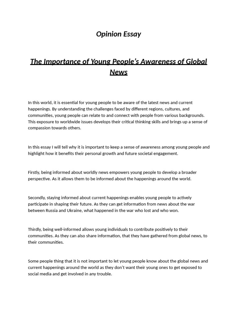 Opinion Essay Sample | PDF