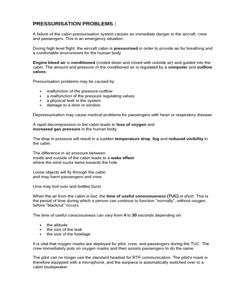 Pressurisation Problems | PDF