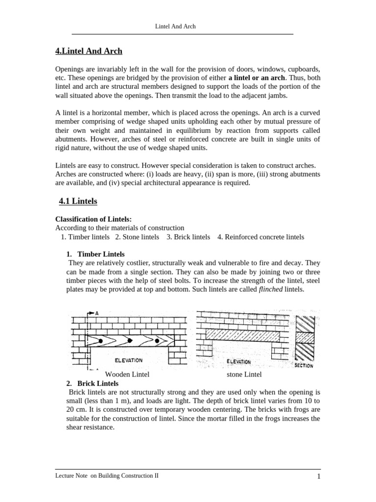4.lintel and Arch | PDF