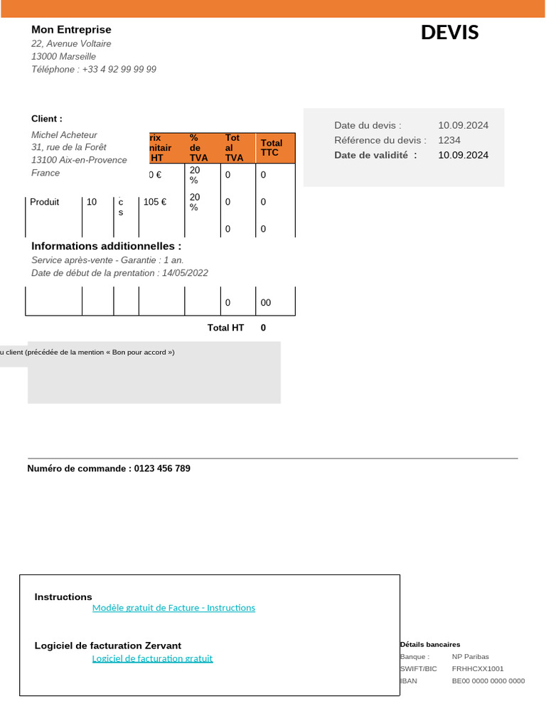 Modele de Devis Pour Prestation de Service-1-1 | PDF