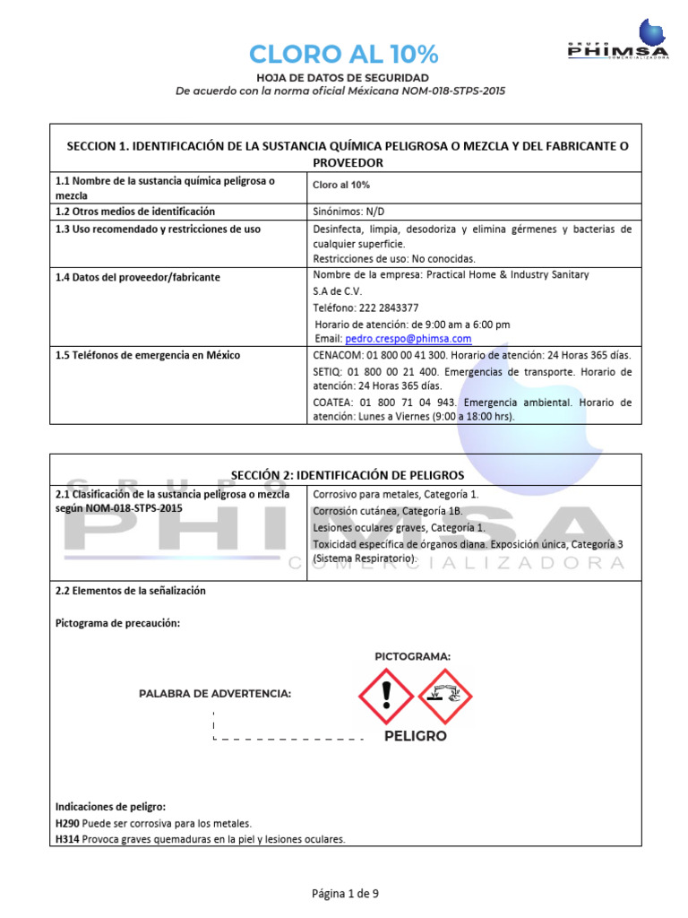 HDS Cloro Al 10 | PDF