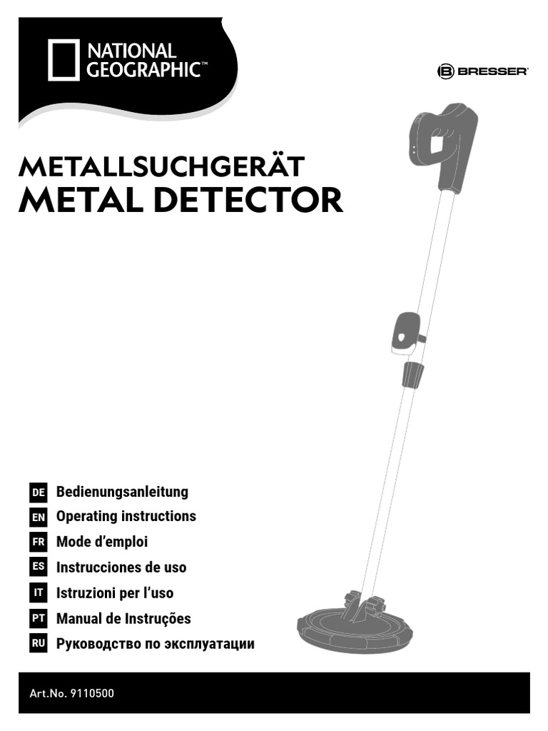 Manual 9110500 Metal Detector De-En-Fr-Es-It-Pt-Ru NATGEO V052020a | PDF