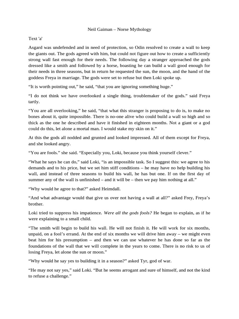 Norse Mythology Texts | PDF