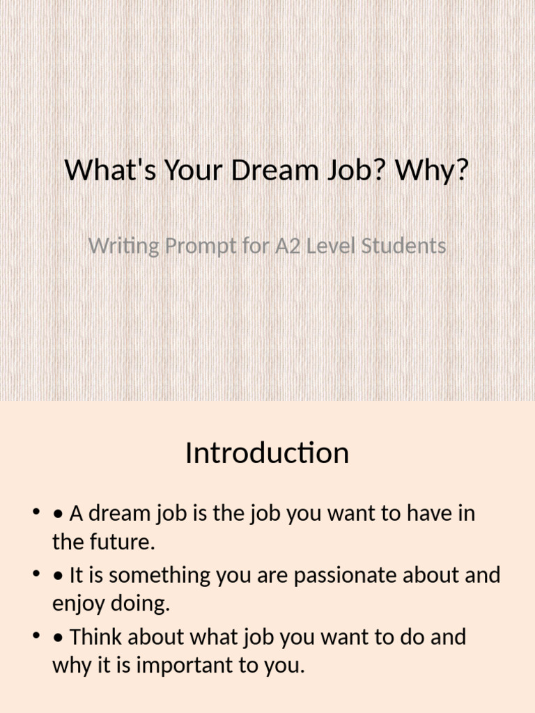 Whats_Your_Dream_Job_A2_Level | PDF