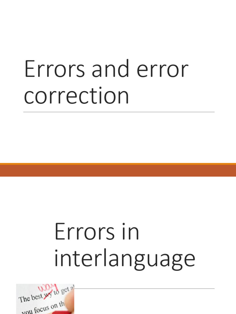 9 Errors and Error Correction 2020 - Pres | PDF