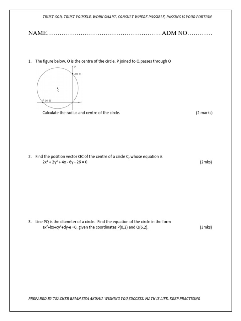 Kcse Revision Exam F3 Graphical Methods. Brian | PDF