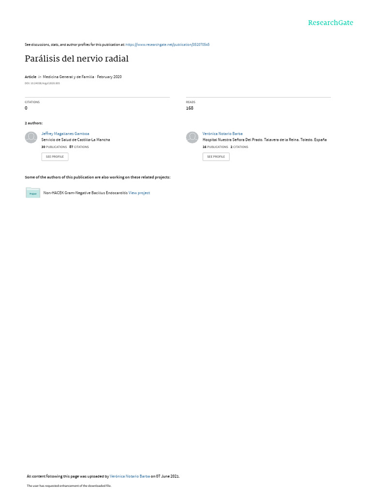 Parálisis Del Nervio Radial | PDF