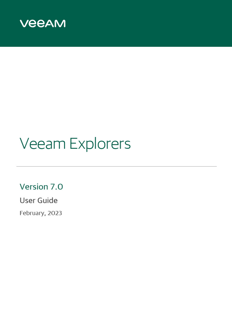 Veeam Backup M365 7 0 Explorers User Guide Pdf