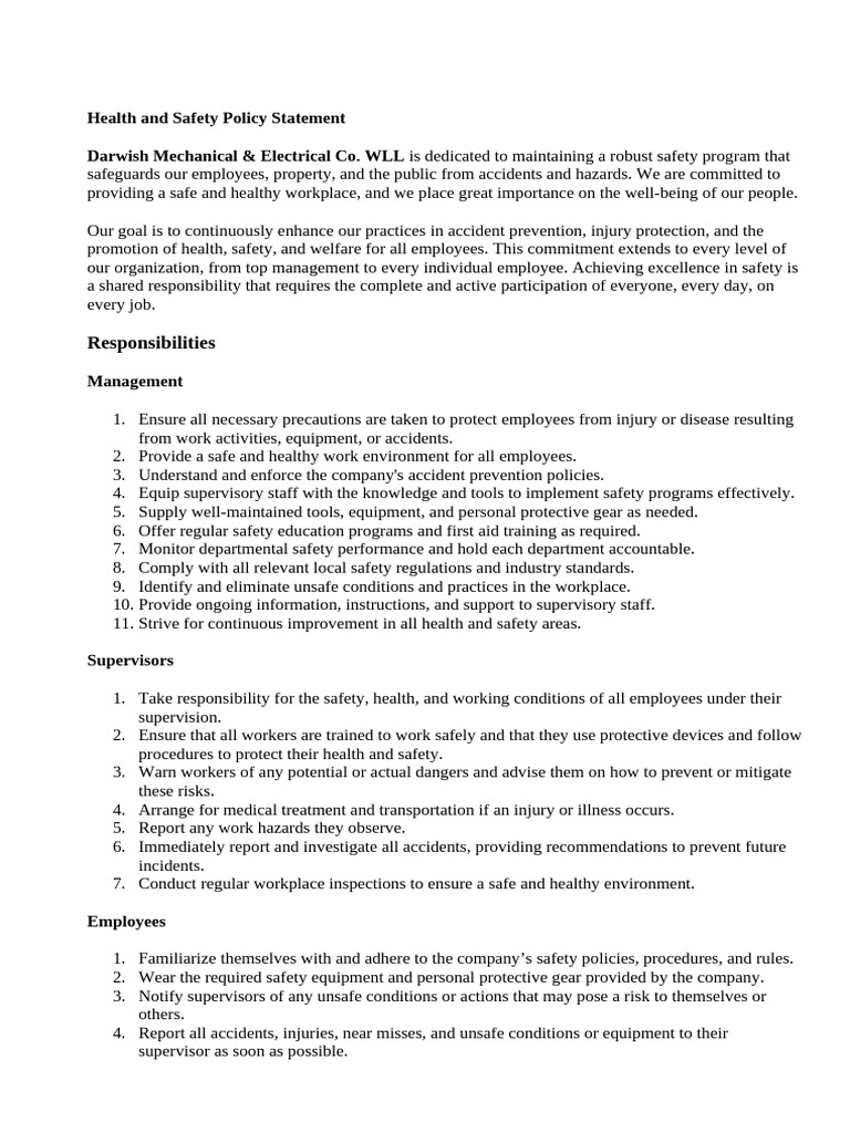 HSE PROCEDURE - DMEC English | PDF