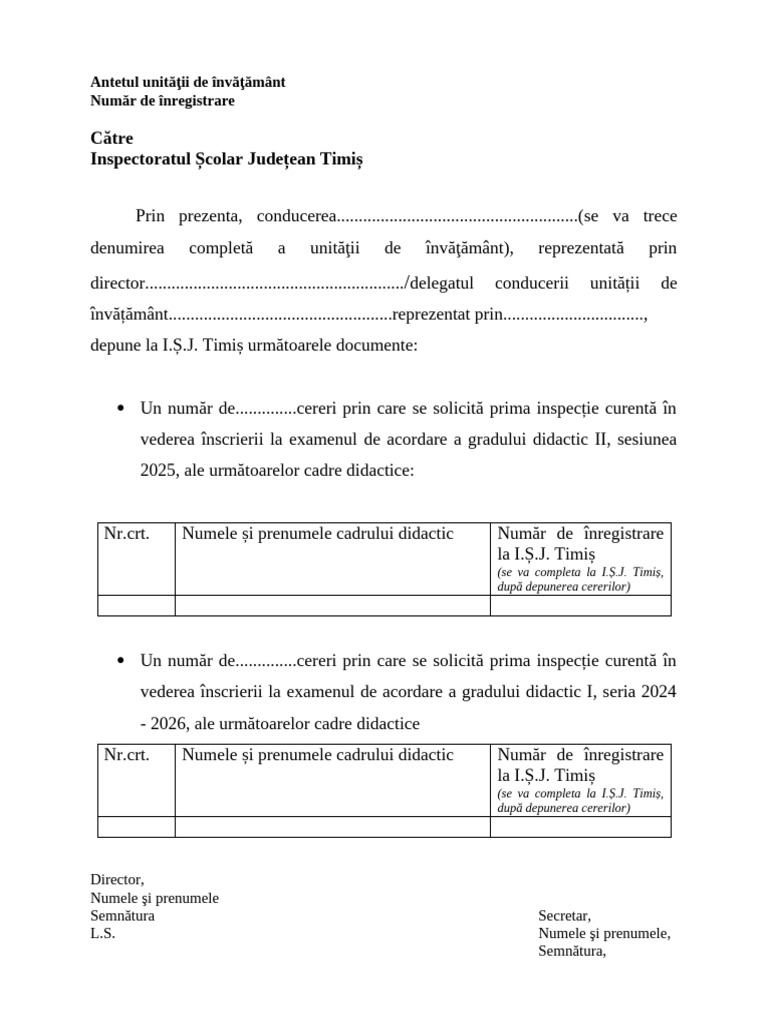 Adresa Inaintare Cereri | PDF