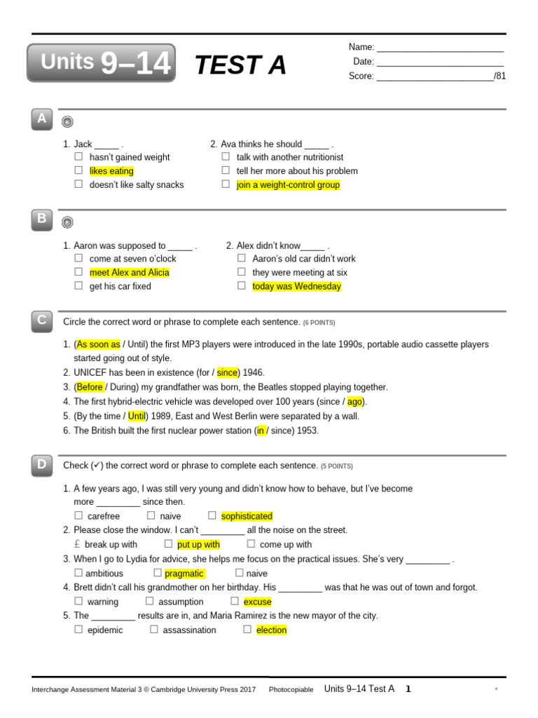Final Exam (Language)Answers | PDF