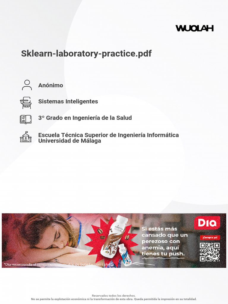 Wuolah Free Sklearn Laboratory Practice | PDF