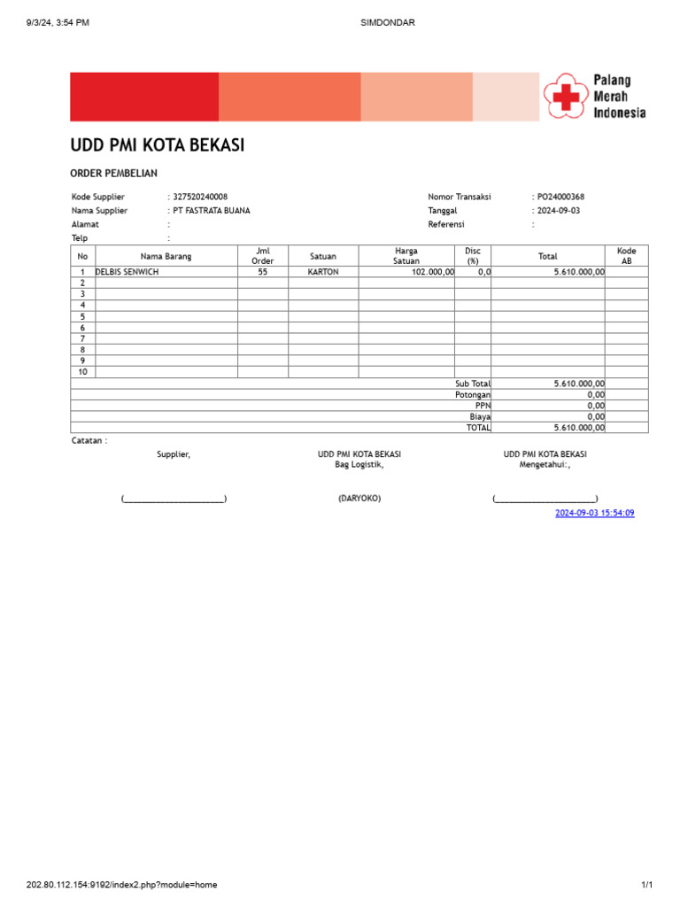 Po Biskuit Delbis 09 2024 | PDF