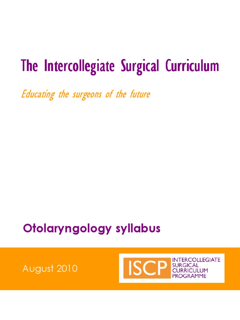 Intercollegiate Surgical Curriculum ENT | PDF | Surgery | Pathology