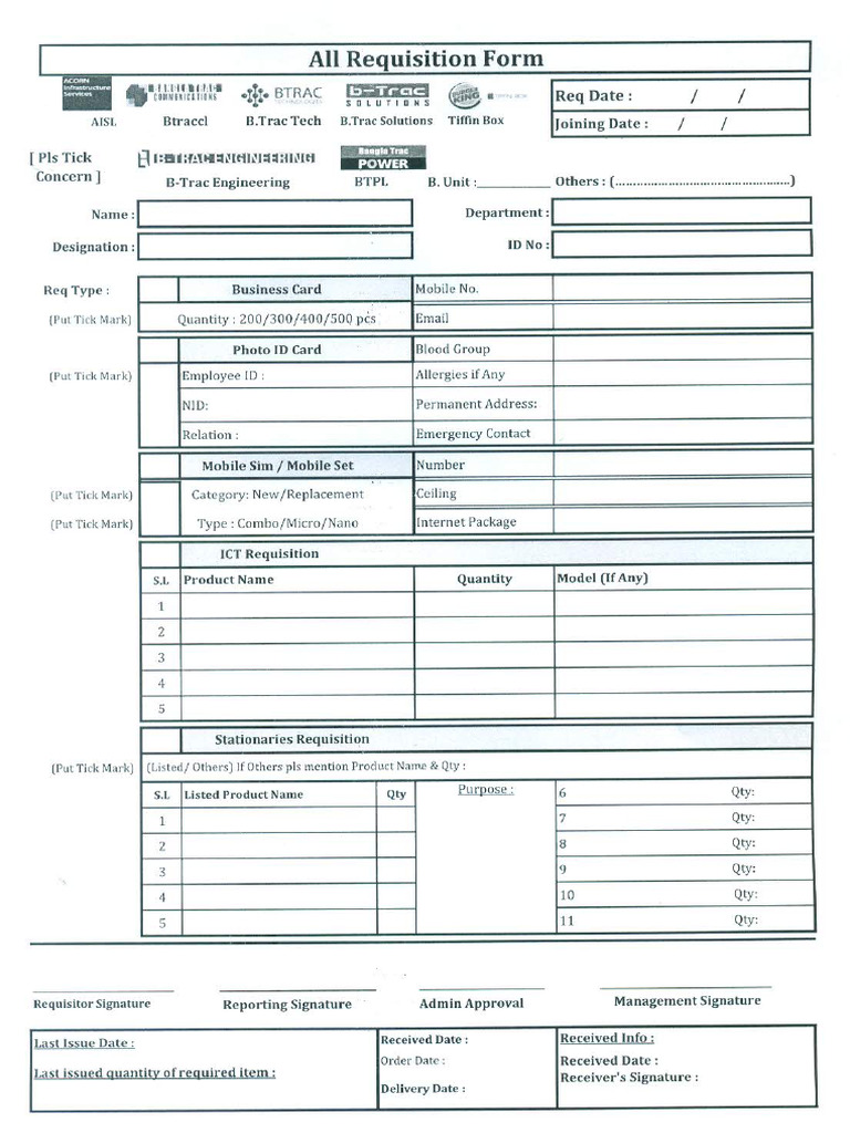 All Requisition Form | PDF