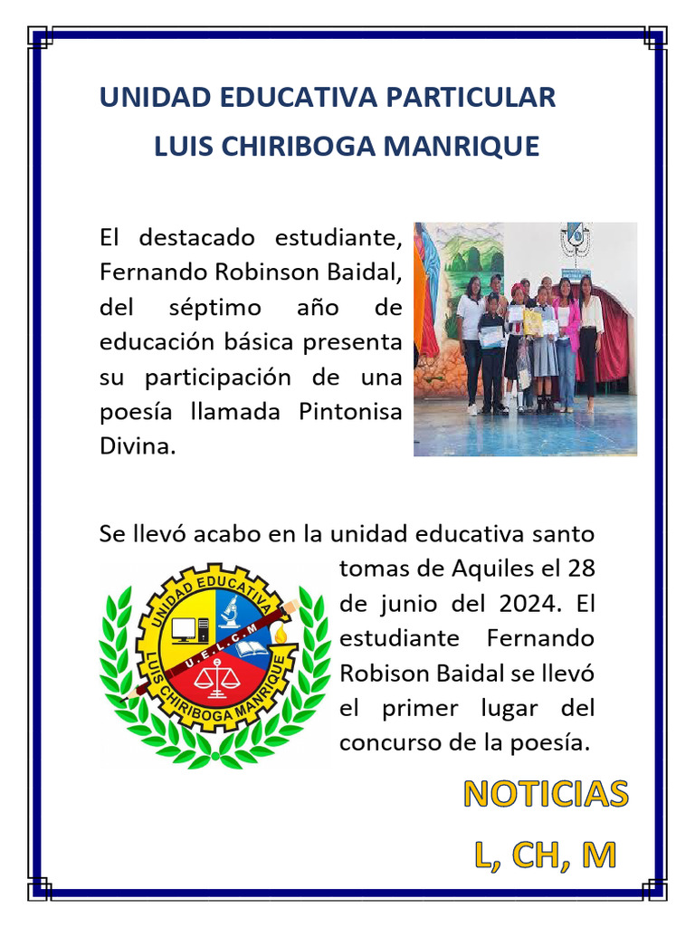 Unidad Educativa L, CH, M | PDF