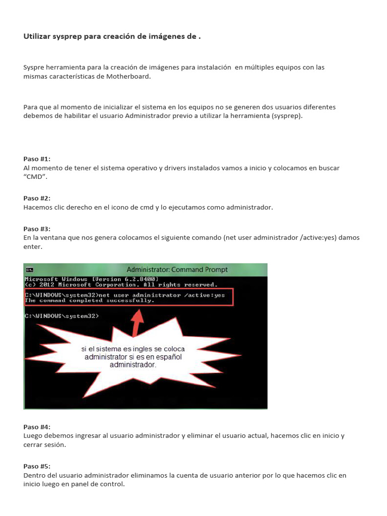 Utilizar Sysprep para Creación de Imágenes de Windows | PDF