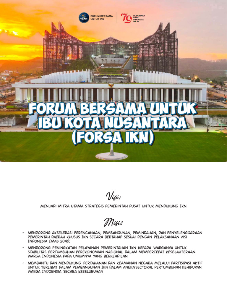 Ibu Kota Nusantara Forum Bersama Untuk (Forsa Ikn) | PDF