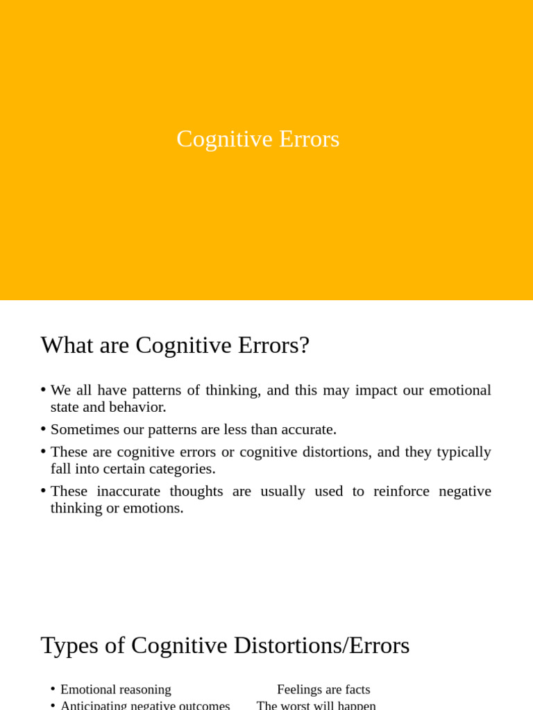 Cognitive Errors | PDF
