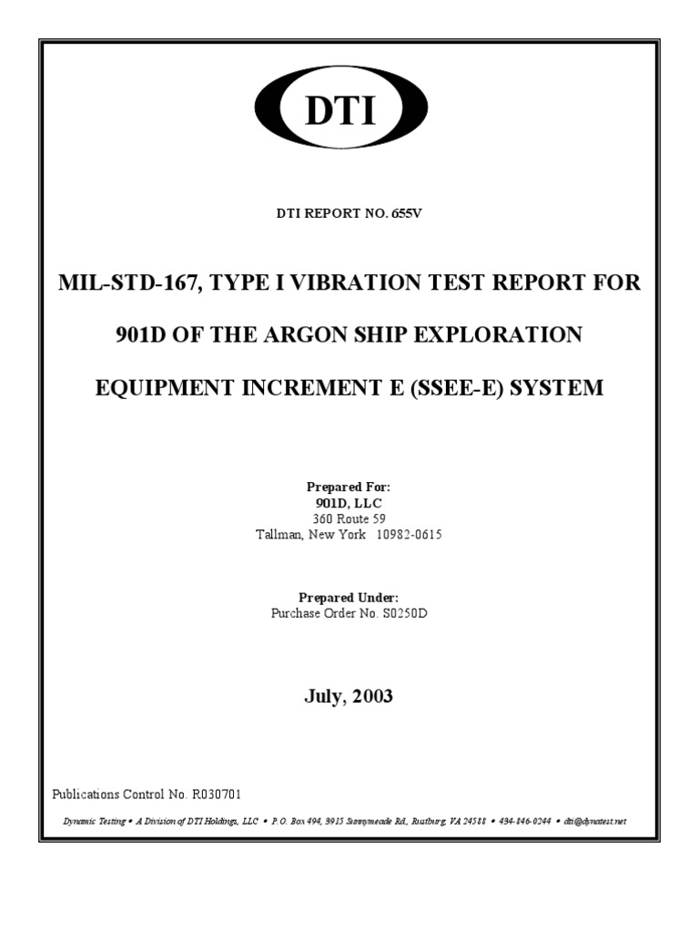 Argon Mil 167 Vibe Test Report | PDF | Nut (Hardware) | Frequency