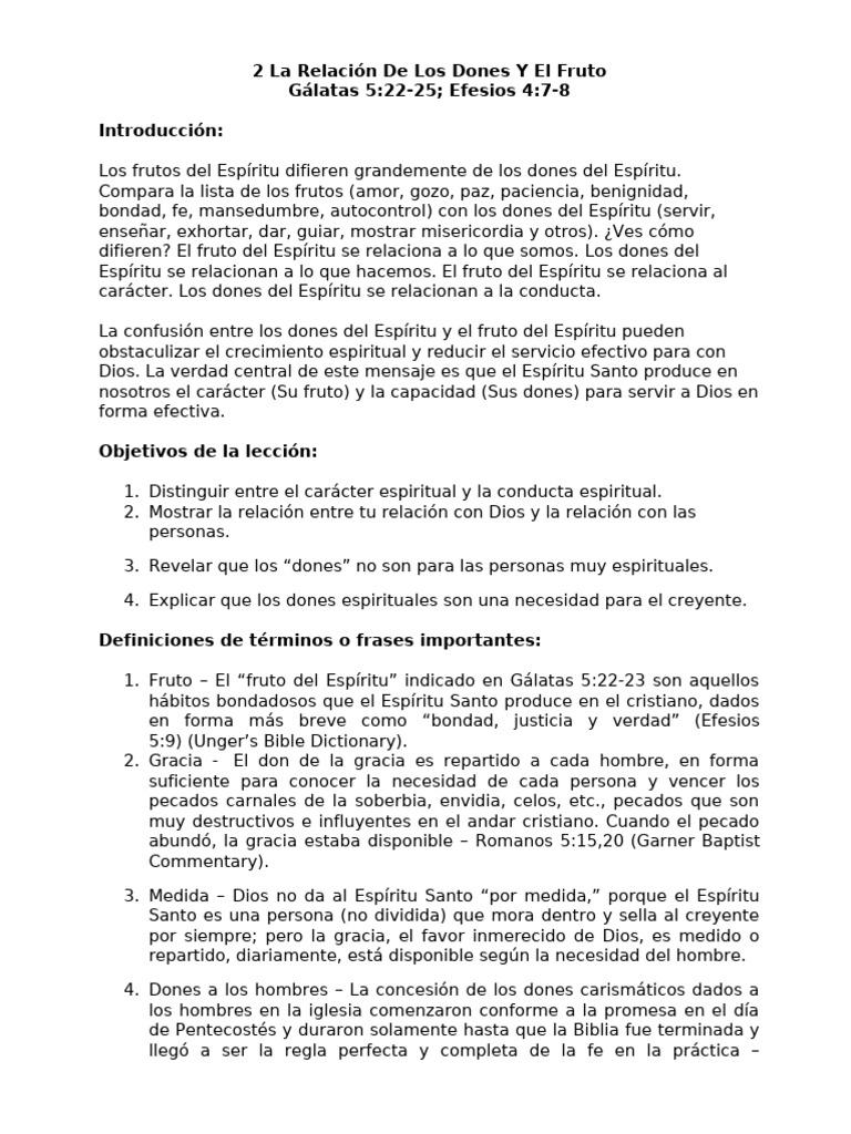 2 La Relación de Los Dones Y El Fruto | PDF