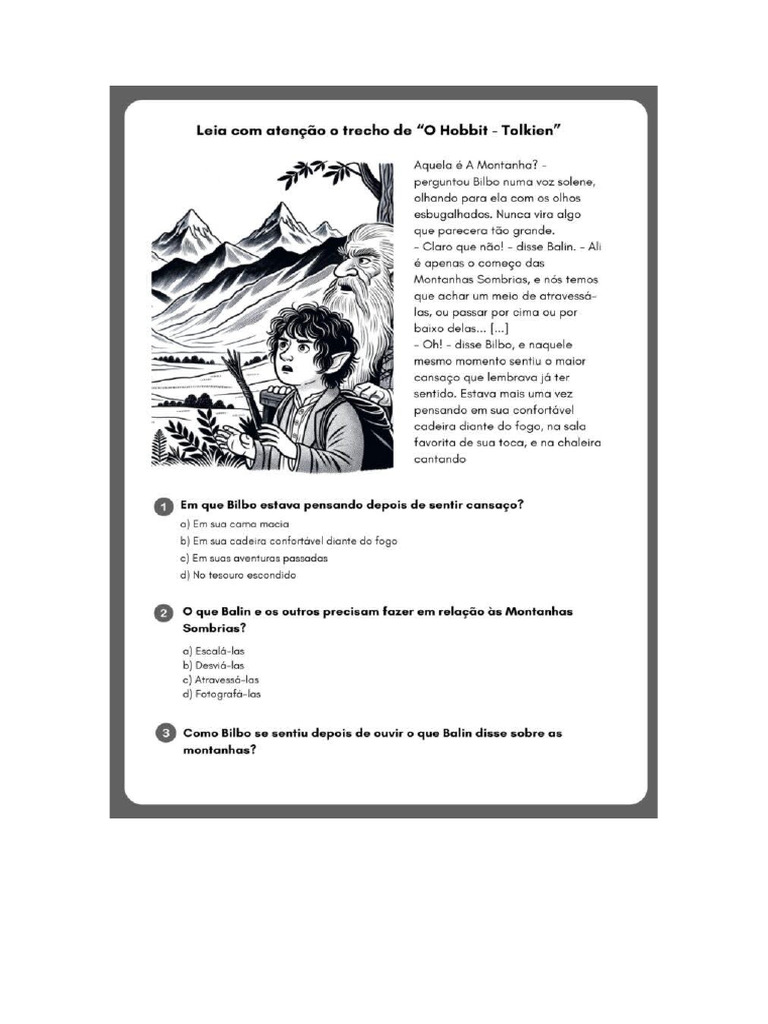 Interpretacao - o Hobbit | PDF