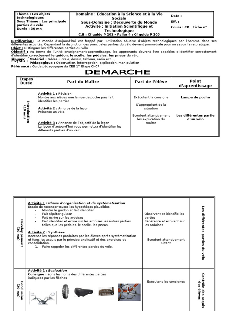 Fonction Des Parties D'un Vélo | PDF