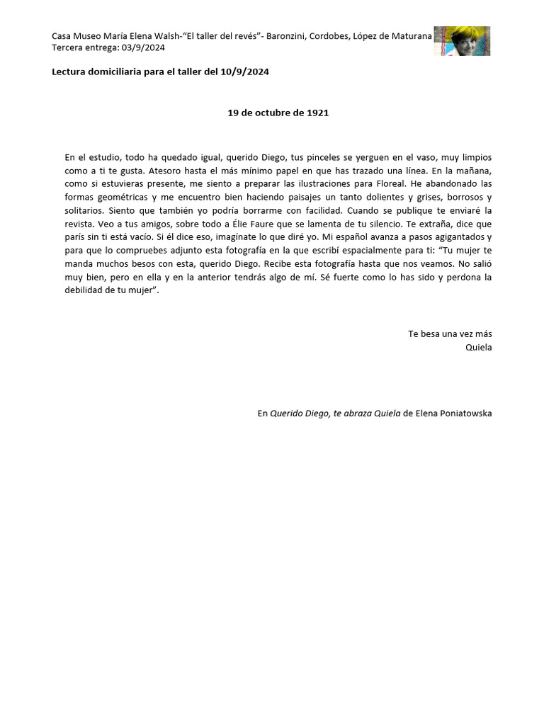 10-9 - Querido Diego, Te Abraza Quiela | PDF