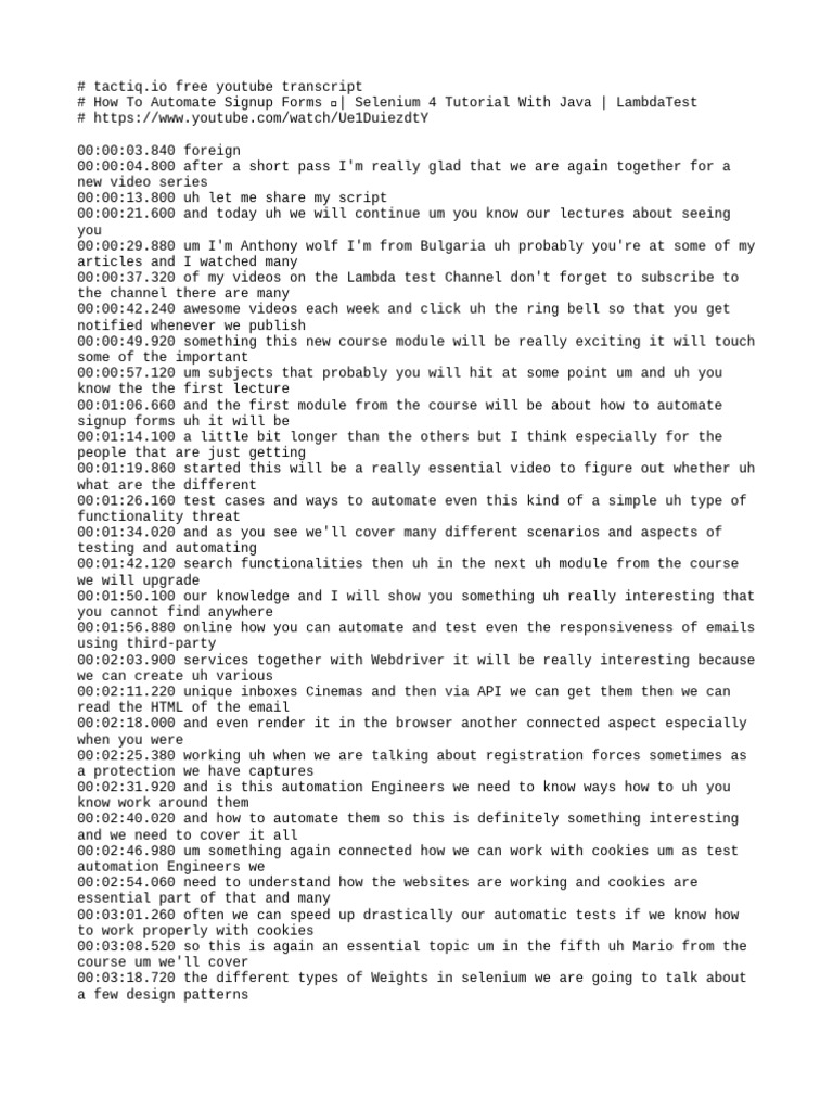 Tactiq Free Transcript Ue1DuiezdtY | PDF