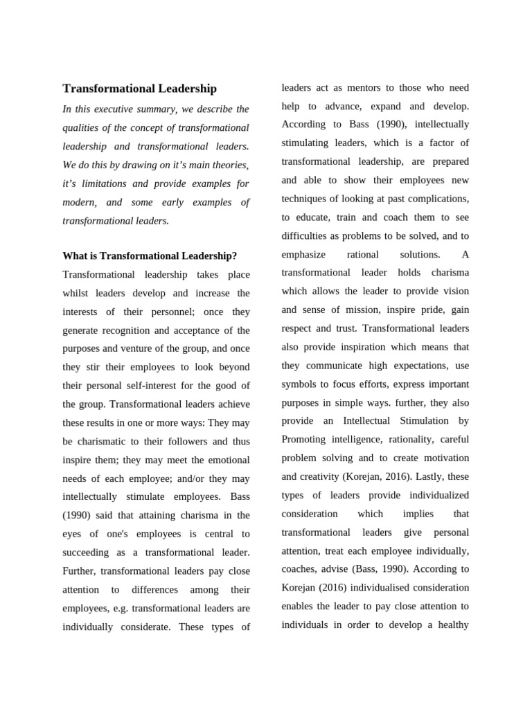 5.+transformational+leadership Notes | PDF
