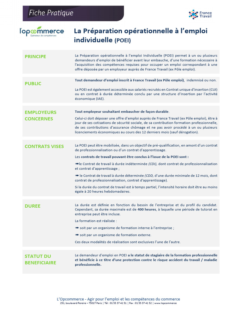 Fiche Pratique Poei | PDF