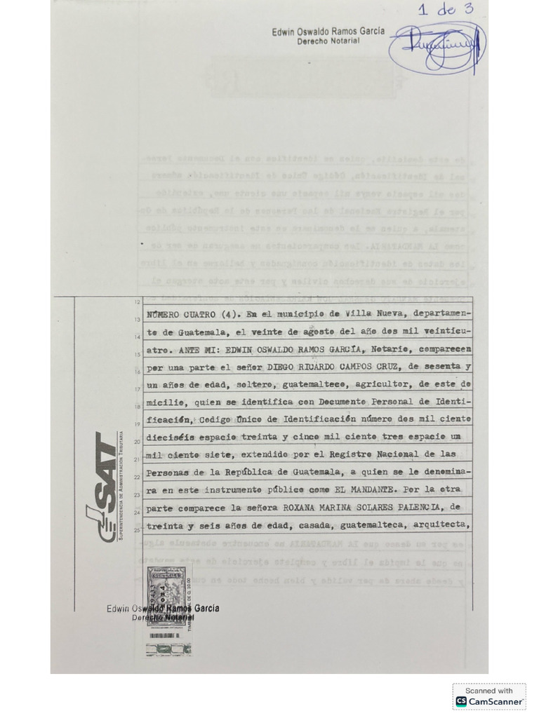 Primer Testimonio de Mandato General Con Representación | PDF